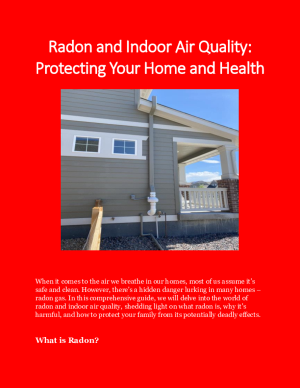 (PDF) Radon and Indoor Air Quality