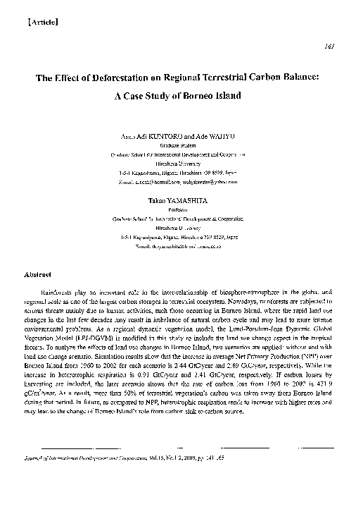 (PDF) The Effect of Deforestation on Regional Terrestrial Carbon ...