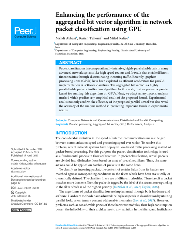 (PDF) Enhancing the performance of the aggregated bit vector algorithm ...