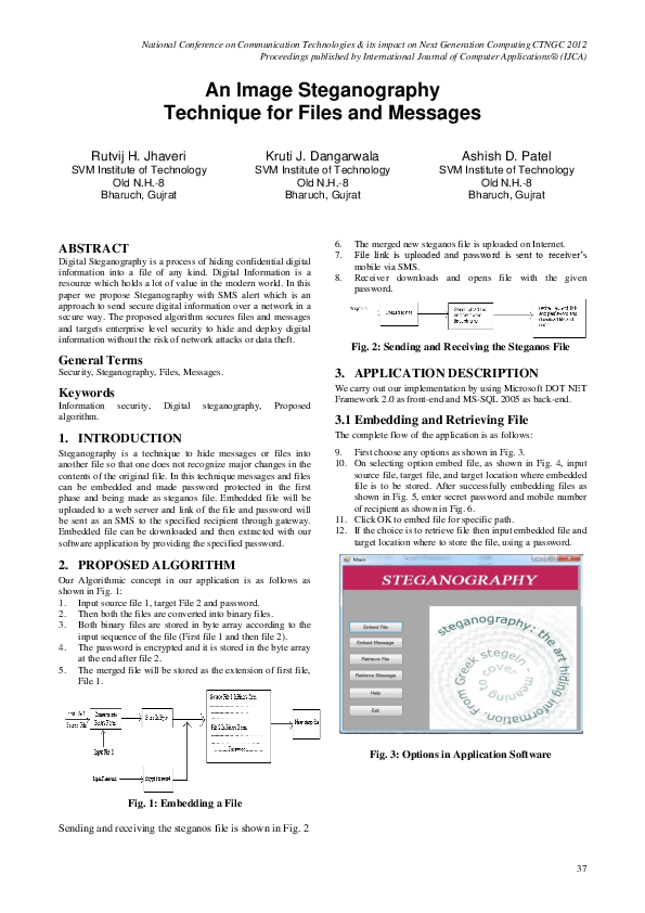 (PDF) An Image Steganography Technique for Files and Messages