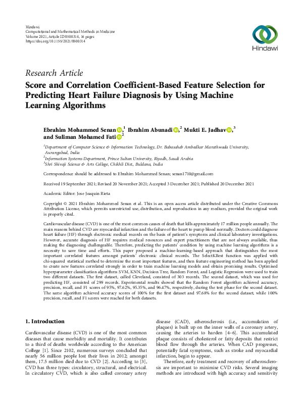 Pdf Score And Correlation Coefficient Based Feature Selection For