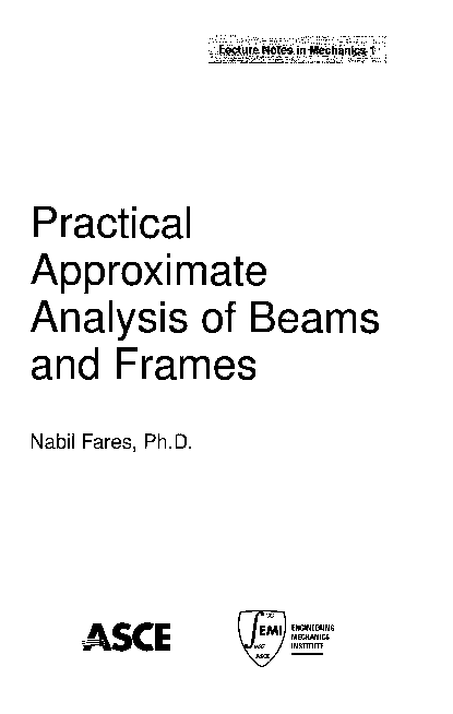 (PDF) Practical Approximate Analysis of Beams and Frames