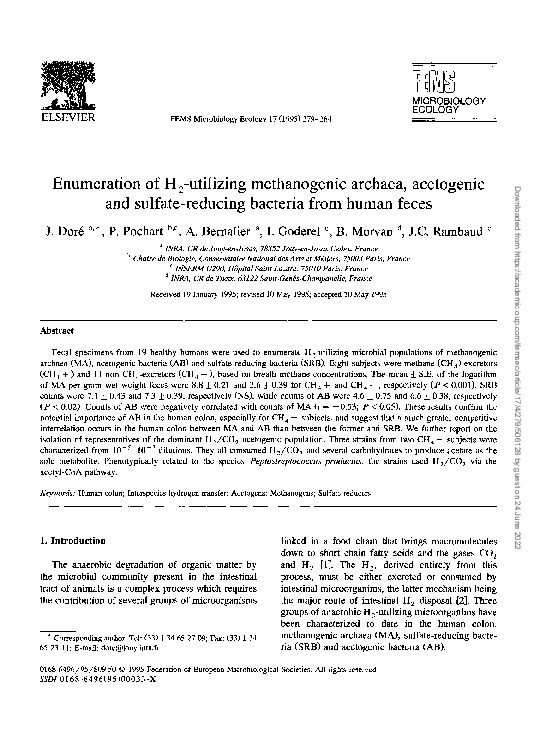 (PDF) Enumeration of H2-utilizing methanogenic archaea, acetogenic and sulfate-reducing bacteria ...