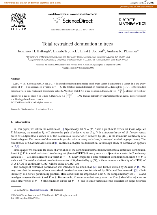 (PDF) Total restrained domination in trees