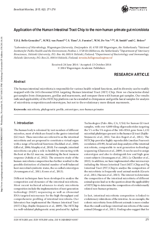 (PDF) Application of the Human Intestinal Tract Chip to the non-human ...