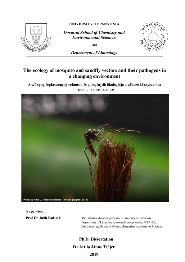 (PDF) The ecology of mosquito and sandfly vectors and their pathogens ...