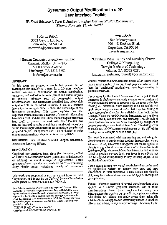 (PDF) Systematic output modification in a 2D user interface toolkit