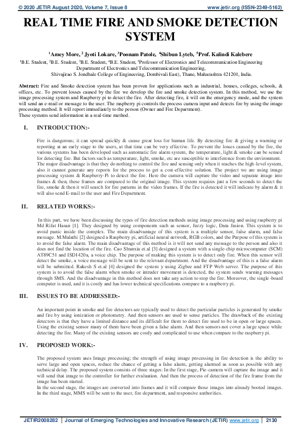 (PDF) Real Time Fire and Smoke Detection System