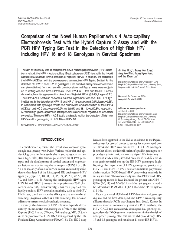 (PDF) Comparison of the novel human papillomavirus 4 auto-capillary ...