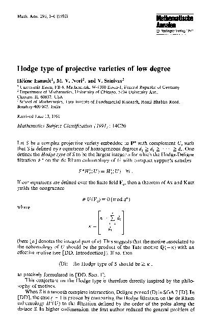 (PDF) Hodge type of projective varieties of low degree