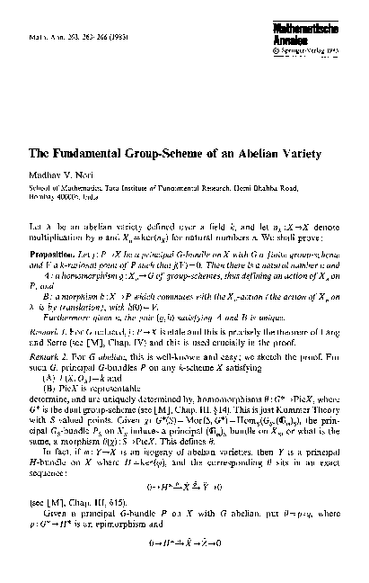 (PDF) The fundamental group-scheme of an abelian variety