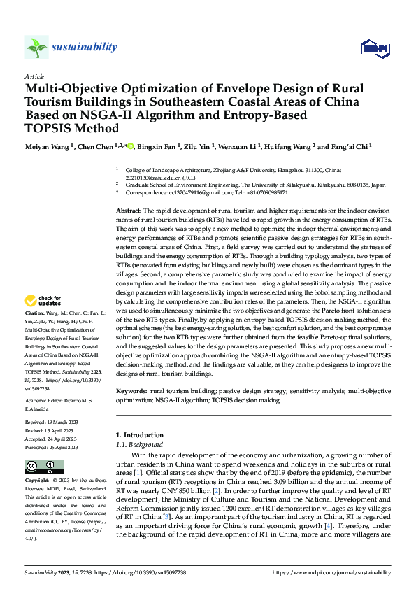 (PDF) Multi-Objective Optimization of Envelope Design of Rural Tourism Buildings in Southeastern ...