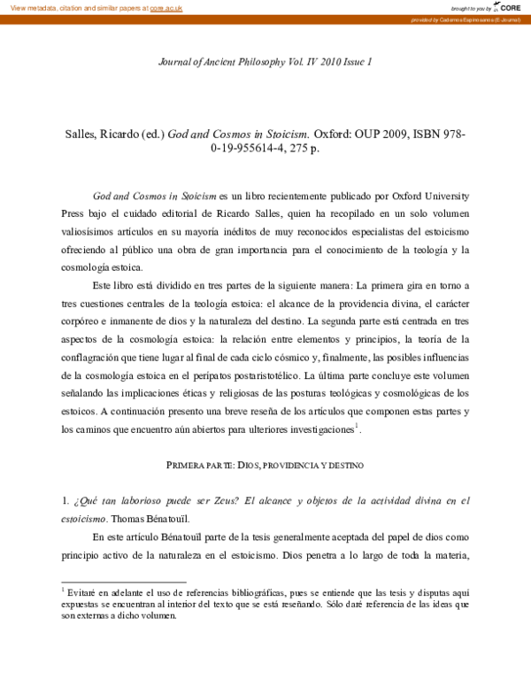 (PDF) God and Cosmos in Stoicism