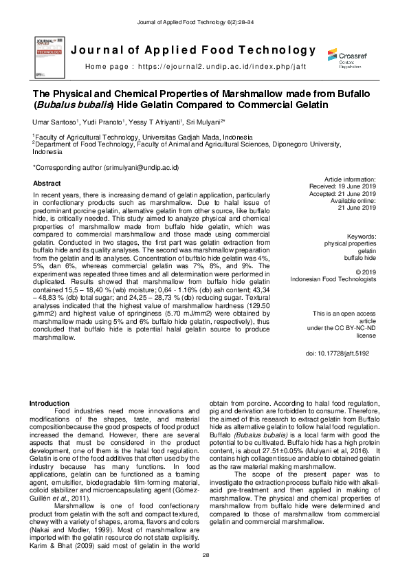 (PDF) The Physical and Chemical Properties of Marshmallow made from ...