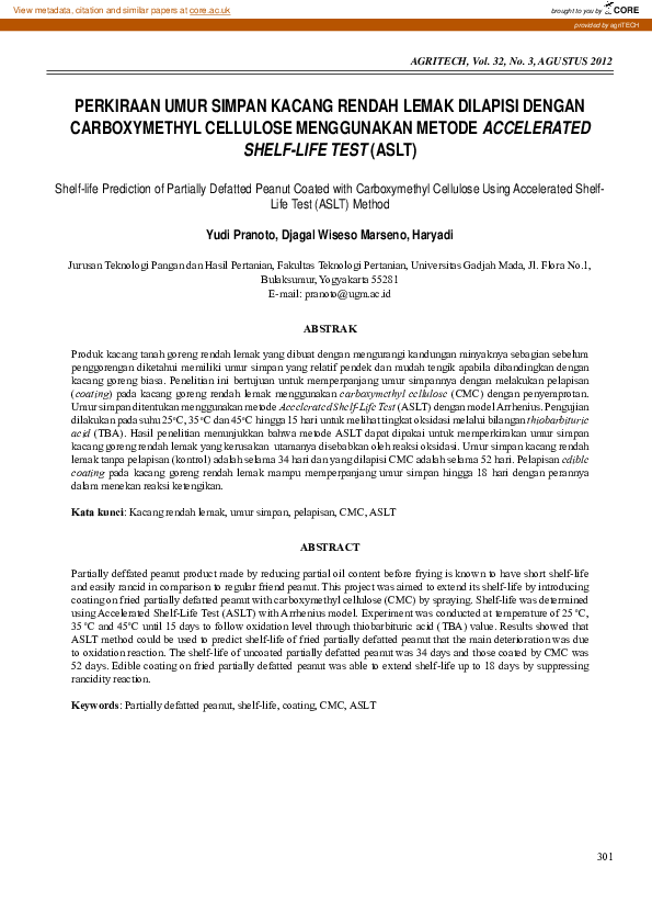(PDF) Perkiraan Umur Simpan Kacang Rendah Lemak Dilapisi Dengan ...