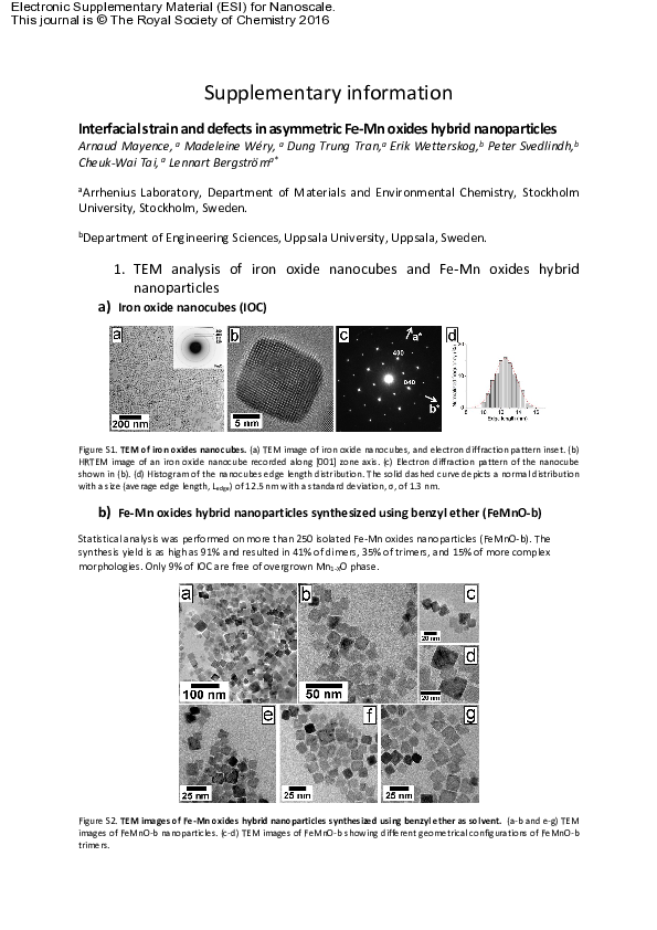 (PDF) Interfacial strain and defects in asymmetric Fe-Mn oxide hybrid ...