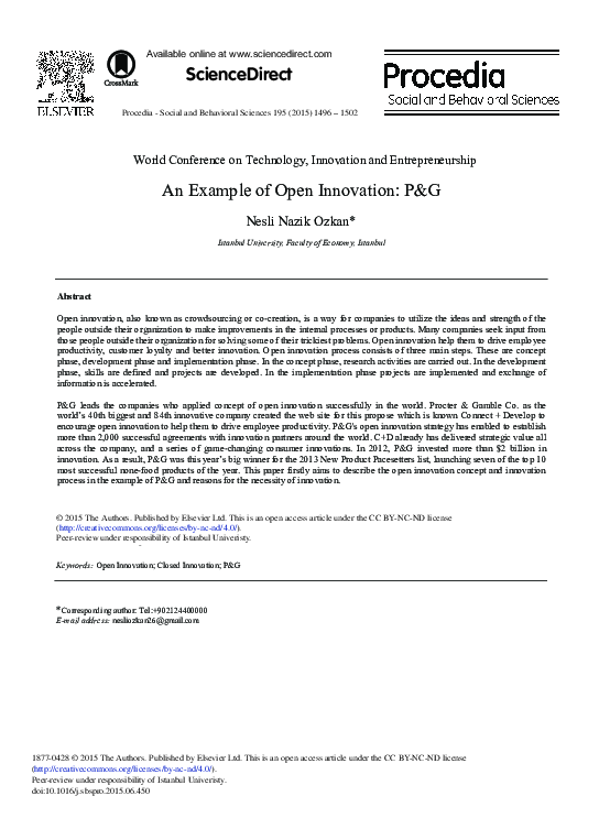 (PDF) An Example of Open Innovation: P&G