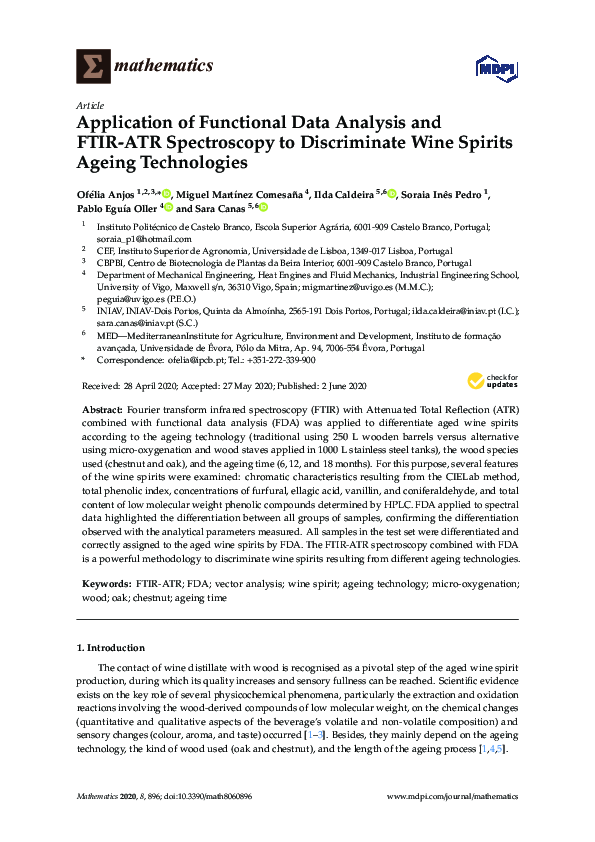 (PDF) Application of Functional Data Analysis and FTIR-ATR Spectroscopy to Discriminate Wine ...