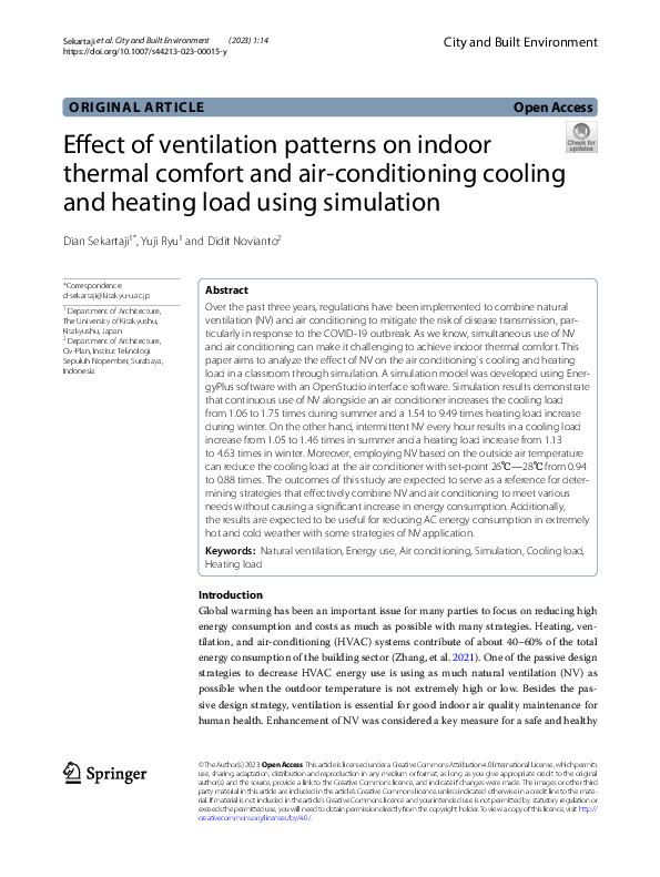 (PDF) Effect of ventilation patterns on indoor thermal comfort and air ...