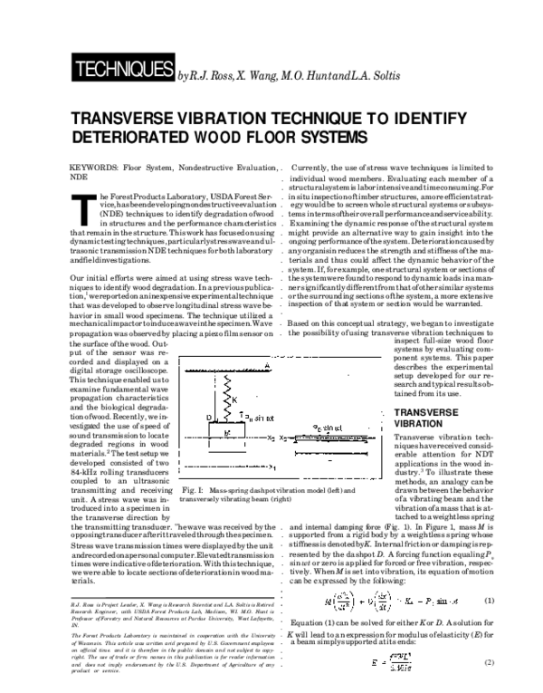(PDF) Transverse Vibration Technique to Identify Deteriorated Wood ...