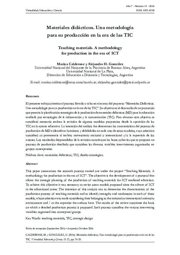 (PDF) Materiales didácticos. Una metodología para su producción en la era de las TIC