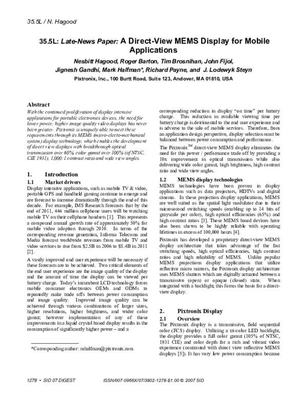 (PDF) 35.5L:Late-News Paper: A Direct-View MEMS Display for Mobile ...