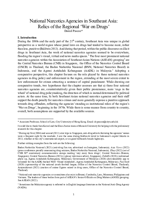 (PDF) National Narcotics Agencies in Southeast Asia: Relics of the ...