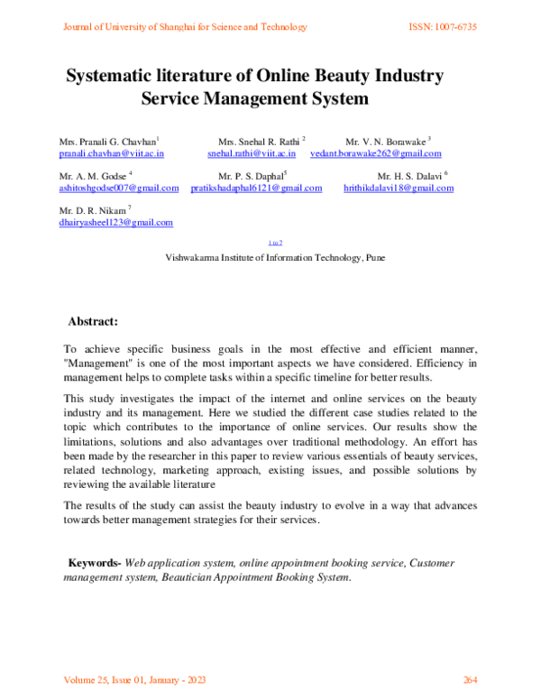 (PDF) Systematic literature of Online Beauty Industry Service ...
