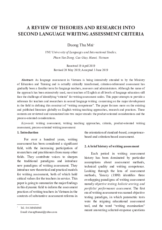 (PDF) A Review of Theories and Research Into Second Language Writing ...