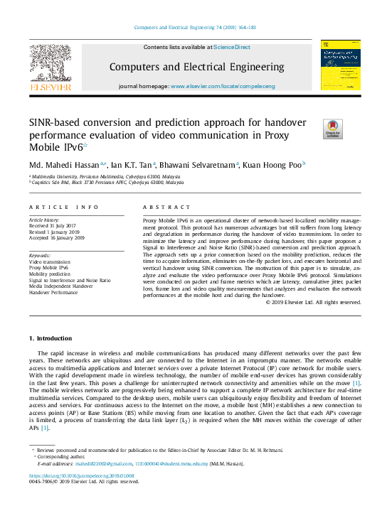 (PDF) SINR-based conversion and prediction approach for handover performance evaluation of video ...