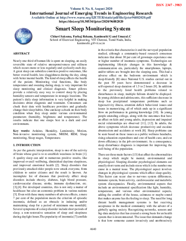 (PDF) Smart Sleep Monitoring System