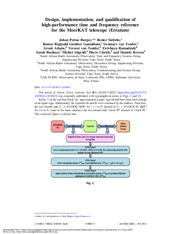 (PDF) Design, implementation, and qualification of high-performance time and frequency reference ...