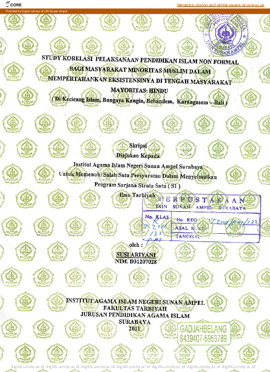 (PDF) Study Korelasi Pelaksanaan Pendidikan Islam Non Formal Bagi ...