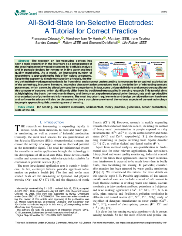 (PDF) All-Solid-State Ion-Selective Electrodes: A Tutorial for Correct ...