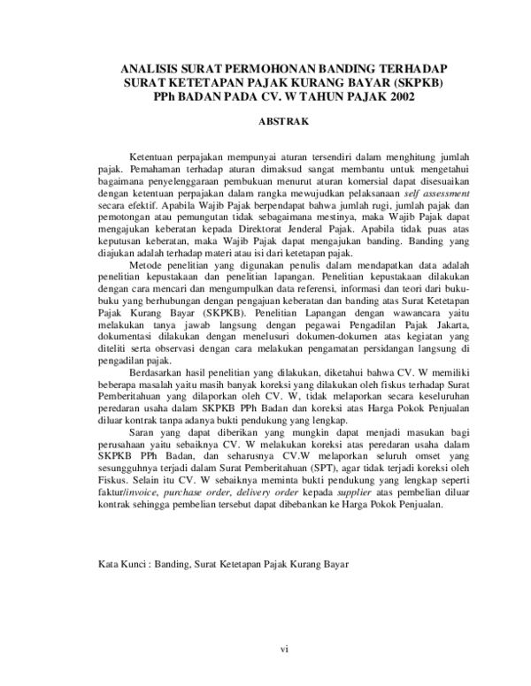 (PDF) Analisis Surat Permohonan Banding Terhadap Surat Ketetapan Pajak ...