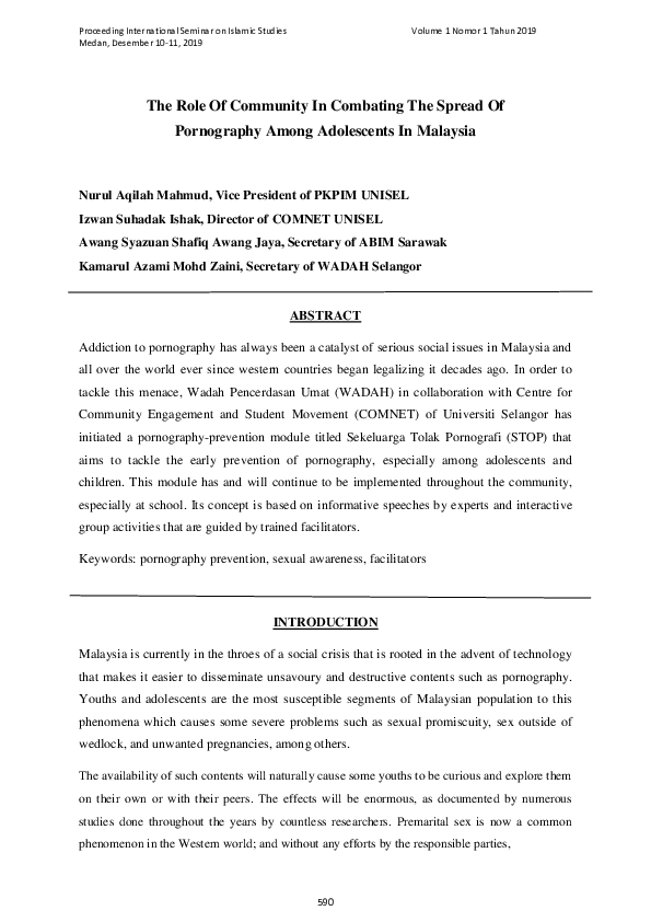 (PDF) The Role Of Community In Combating The Spread Of Pornography ...