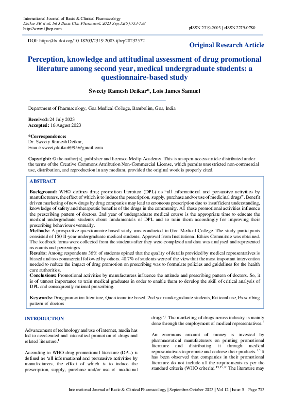 (PDF) Perception, knowledge and attitudinal assessment of drug ...