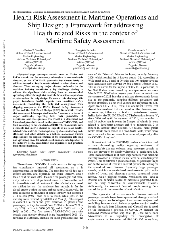 (PDF) Health Risk Assessment in Maritime Operations and Ship Design: a ...