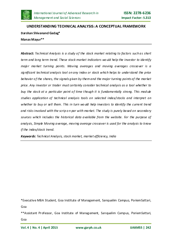 (PDF) Understanding technical analysis: A conceptual framework