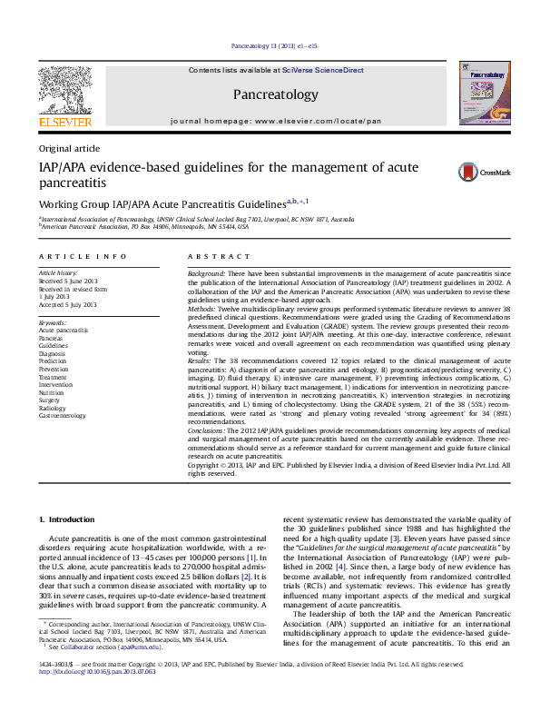 (PDF) IAP/APA evidence-based guidelines for the management of acute ...