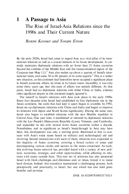 (PDF) A Passage to Asia: The Rise of Israel-Asia Relations since the ...