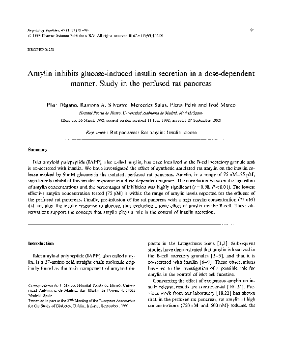 (PDF) Amylin inhibits glucose-induced insulin secretion in a dose ...