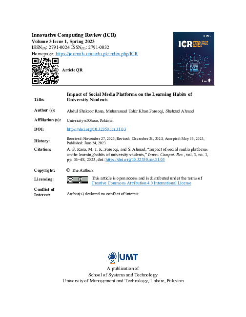 (PDF) Impact of Social Media Platforms on the Learning Habits of ...
