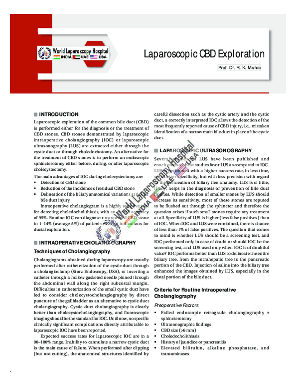 (PDF) Laparoscopic CBD Exploration