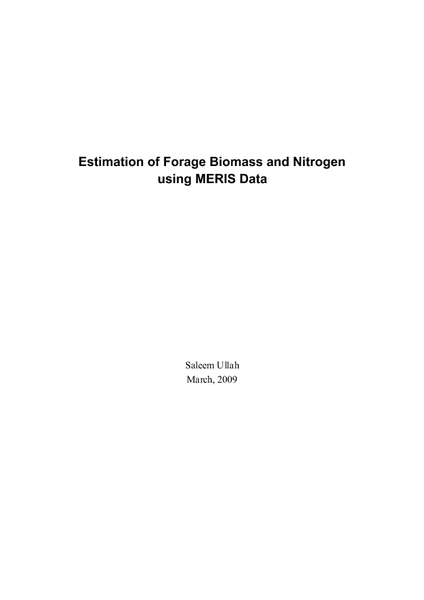 (PDF) Estimation of Forage Biomass and Nitrogen using MERIS Data