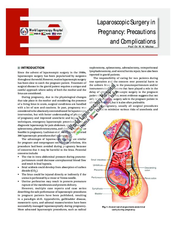 (PDF) Laparoscopic Surgery in Pregnancy Precautions