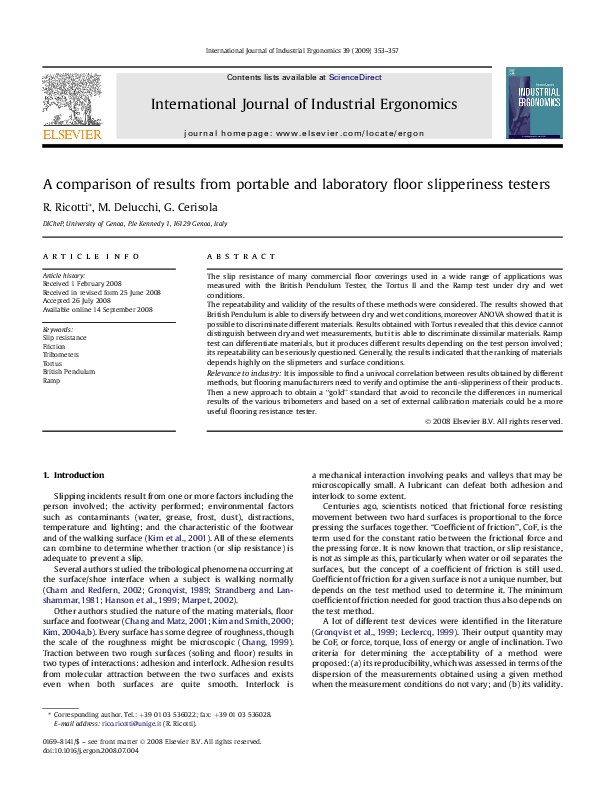 (PDF) A comparison of results from portable and laboratory floor ...
