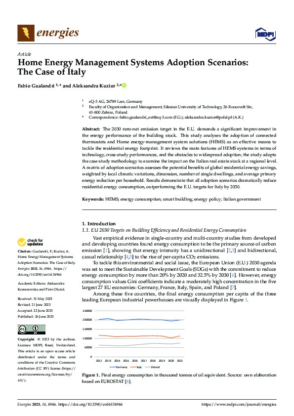 (PDF) Home Energy Management Systems Adoption Scenarios: The Case of Italy
