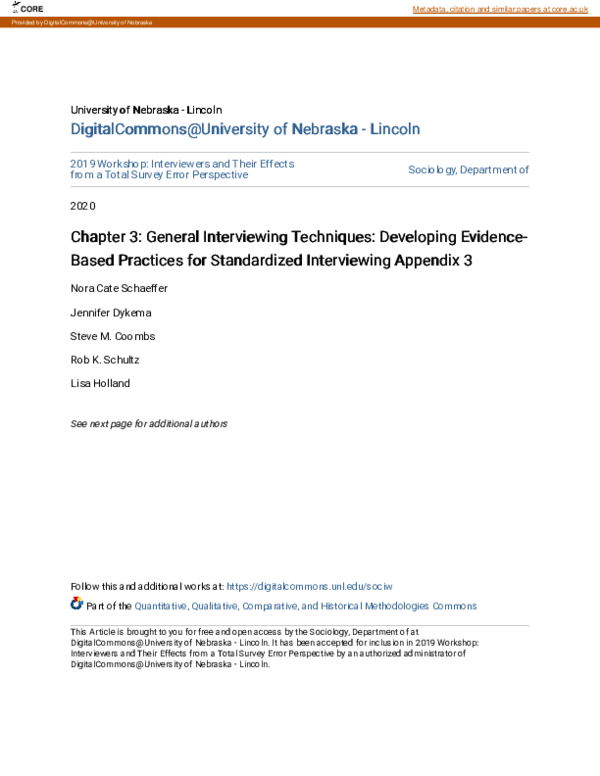 (PDF) Chapter 3: General Interviewing Techniques: Developing Evidence ... (PDF) Chapter 3: General Interviewing Techniques: Developing Evidence ...