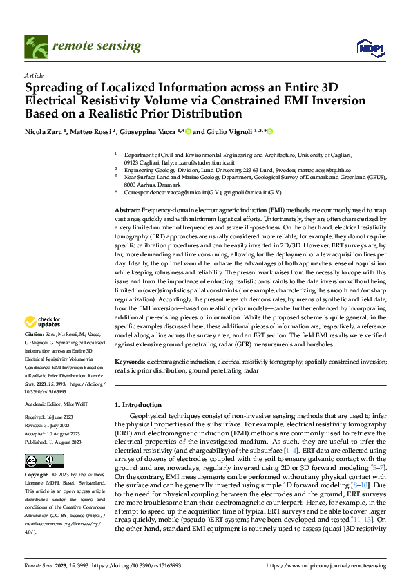 Pdf Spreading Of Localized Information Across An Entire 3d Electrical Resistivity Volume Via